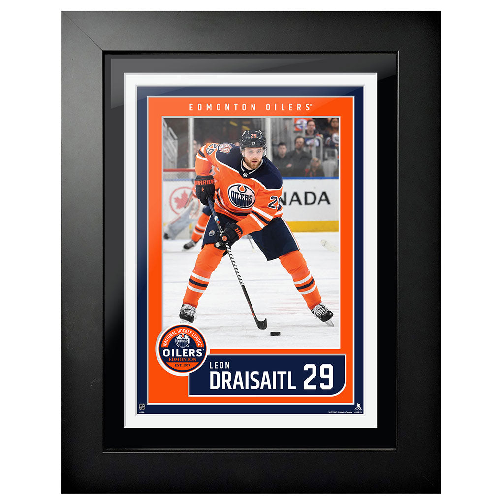Edmonton Oilers Leon Draisaitl Frame - 12" x 16" Home Jersey Block Des ...